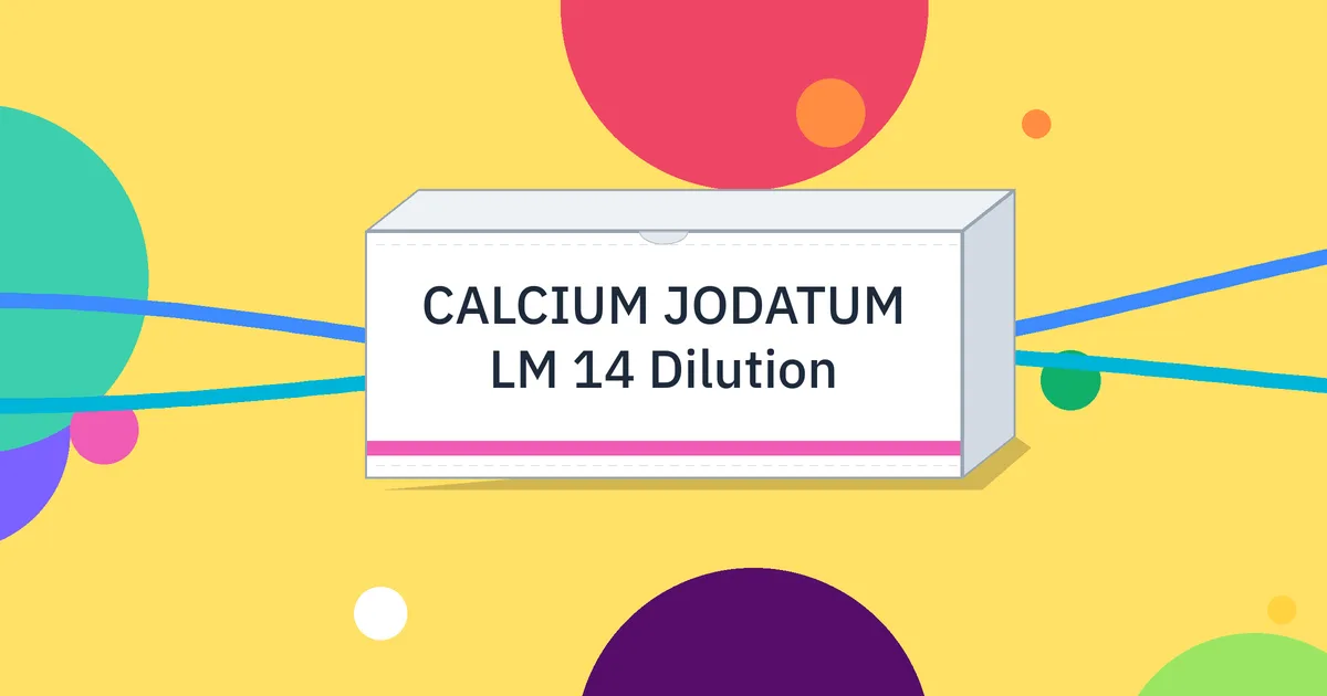 Symbolbild: Packung mit der Aufschrift CALCIUM JODATUM LM 14 Dilution (PZN 12804809) – Verfügbarkeit und Bezug in Apotheken in Frankfurt am Main