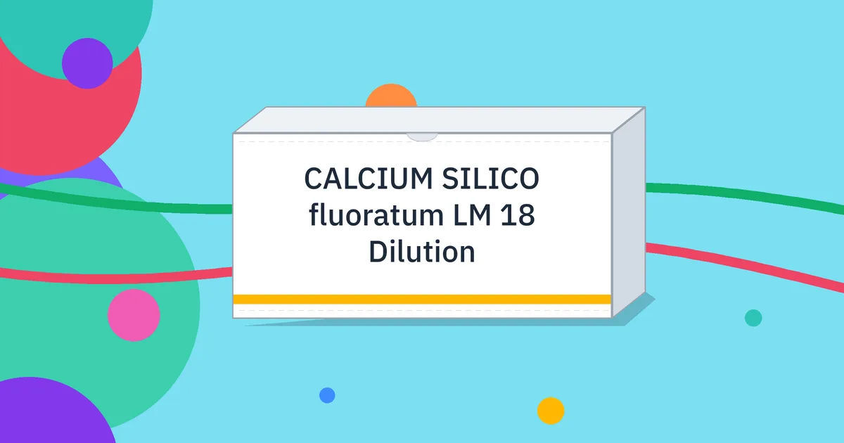Symbolbild: Packung mit der Aufschrift CALCIUM SILICO fluoratum LM 18 Dilution (PZN 12806168) – Verfügbarkeit und Bezug in Apotheken in Frankfurt am Main