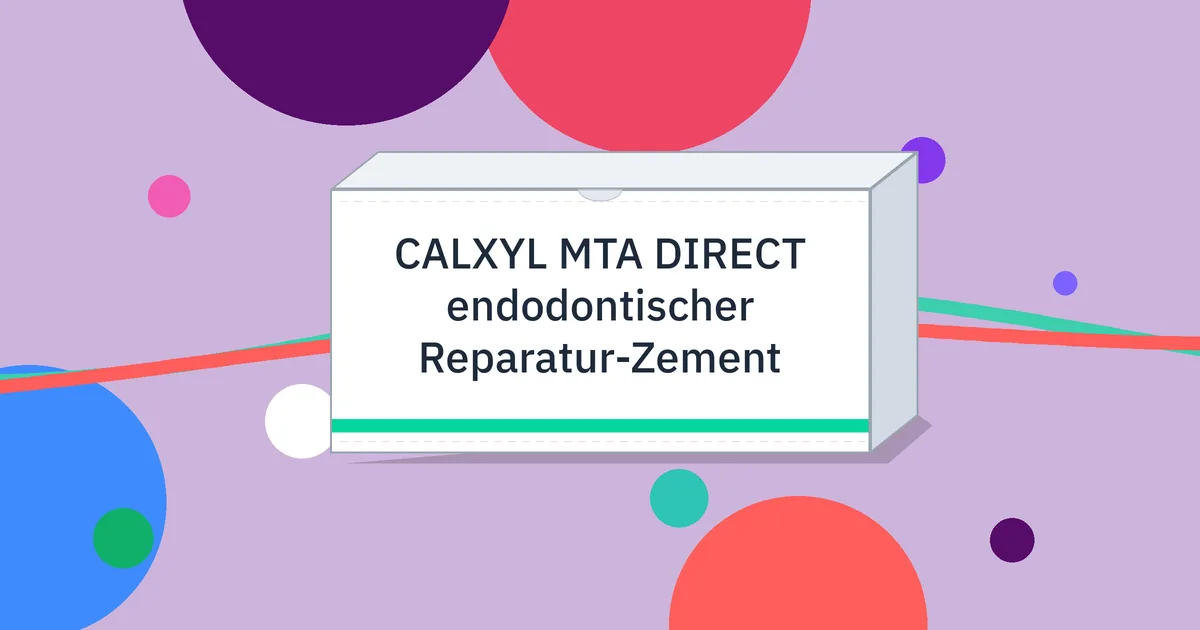 Symbolbild: Packung mit der Aufschrift CALXYL MTA DIRECT endodontischer Reparatur-Zement (PZN 15584165) – Verfügbarkeit und Bezug in Apotheken in Frankfurt am Main
