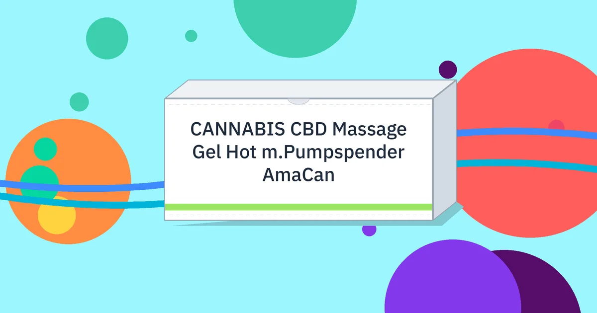 Symbolbild: Packung mit der Aufschrift CANNABIS CBD Massage Gel Hot m.Pumpspender AmaCan (PZN 18214061) – Verfügbarkeit und Bezug in Apotheken in Frankfurt am Main