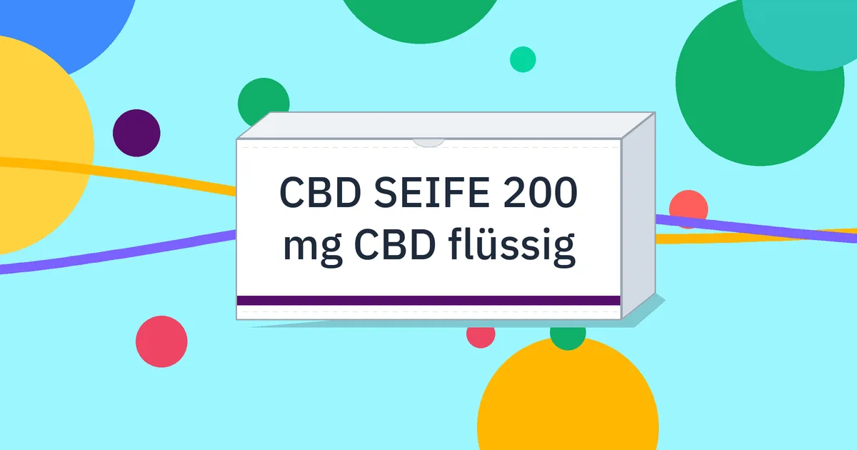 Symbolbild: Packung mit der Aufschrift CBD SEIFE 200 mg CBD flüssig (PZN 19399039) – Verfügbarkeit und Bezug in Apotheken in Frankfurt am Main