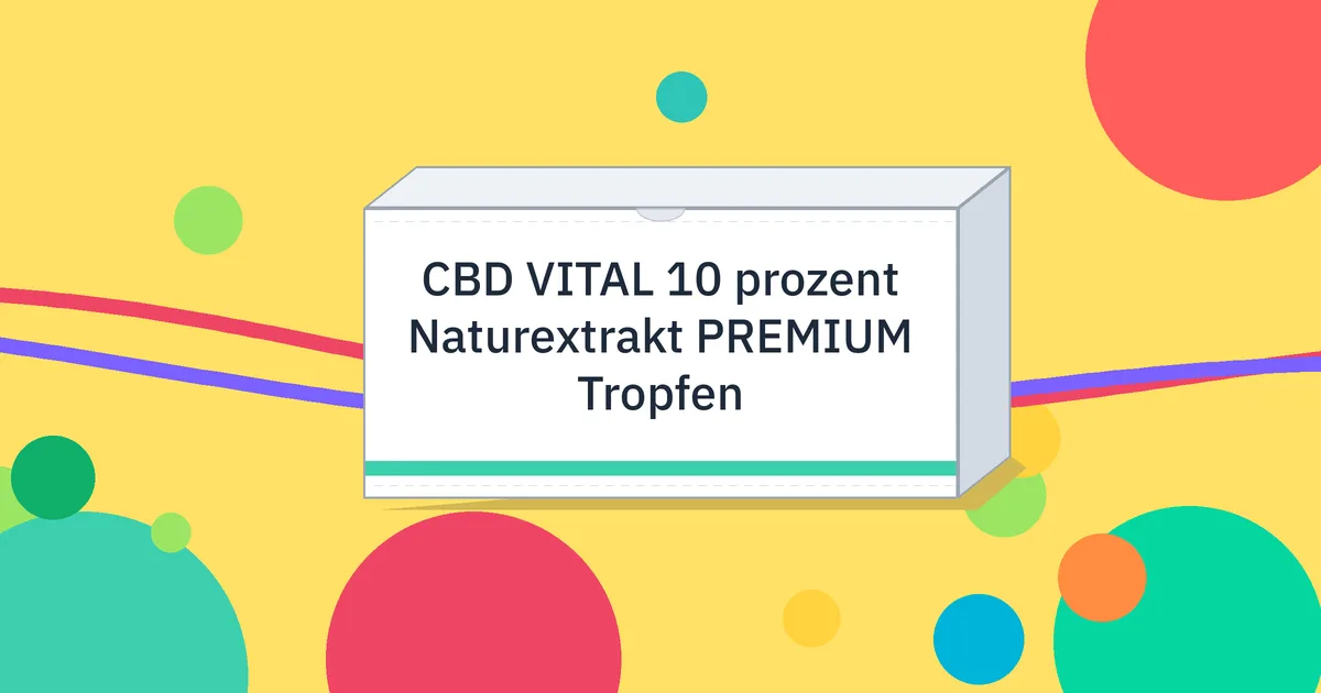 Symbolbild: Packung mit der Aufschrift CBD VITAL 10 prozent Naturextrakt PREMIUM Tropfen (PZN 16892294) – Verfügbarkeit und Bezug in Apotheken in Frankfurt am Main