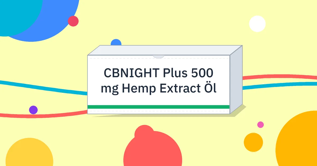 Symbolbild: Packung mit der Aufschrift CBNIGHT Plus 500 mg Hemp Extract Öl (PZN 20032031) – Verfügbarkeit und Bezug in Apotheken in Frankfurt am Main