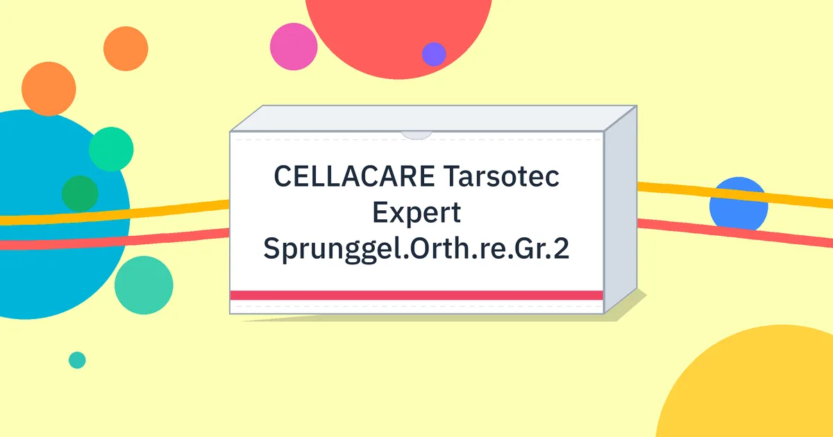 Symbolbild: Packung mit der Aufschrift CELLACARE Tarsotec Expert Sprunggel.Orth.re.Gr.2 (PZN 12478250) – Verfügbarkeit und Bezug in Apotheken in Frankfurt am Main
