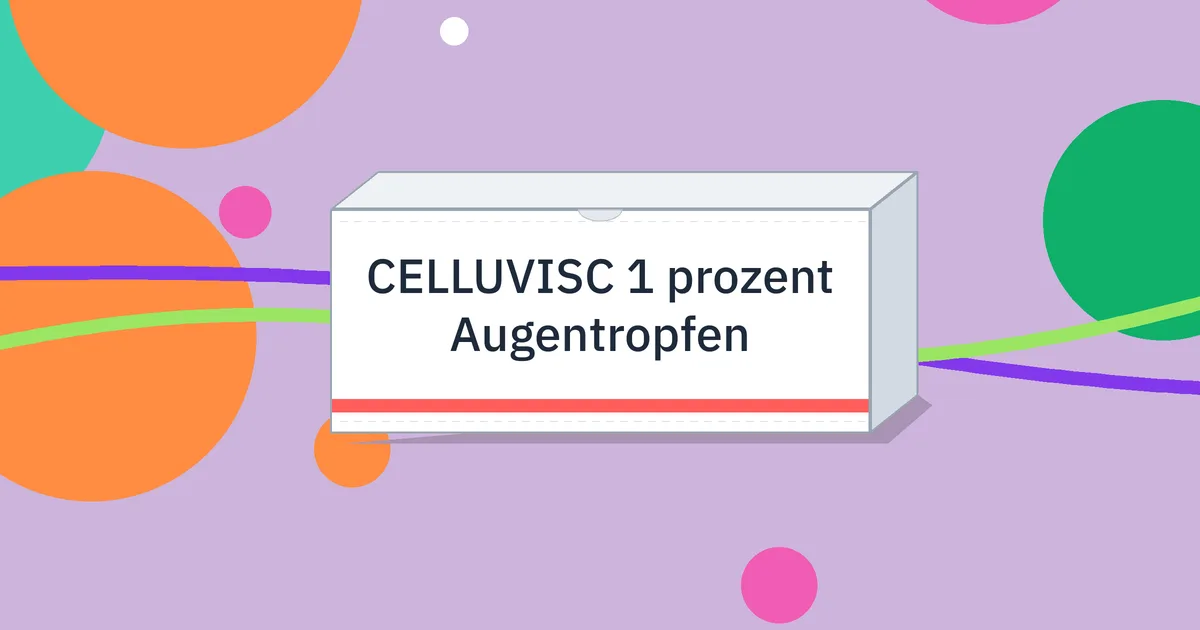 Symbolbild: Packung mit der Aufschrift CELLUVISC 1 prozent Augentropfen (PZN 04145379) – Verfügbarkeit und Bezug in Apotheken in Frankfurt am Main