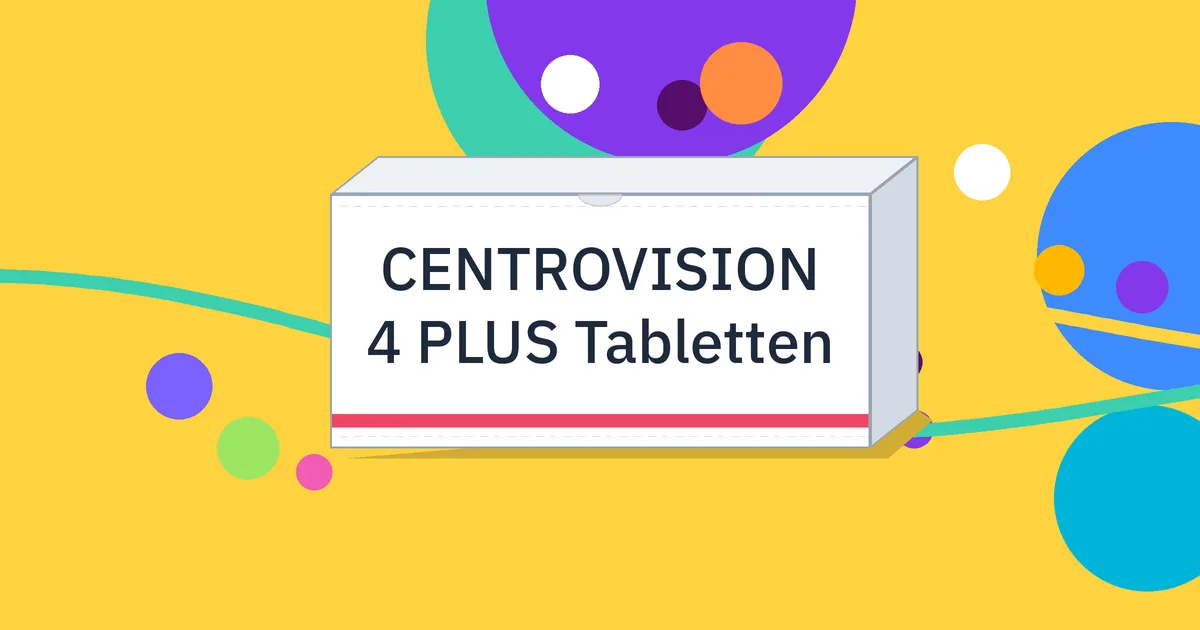 Symbolbild: Packung mit der Aufschrift CENTROVISION 4 PLUS Tabletten (PZN 16665782) – Verfügbarkeit und Bezug in Apotheken in Frankfurt am Main