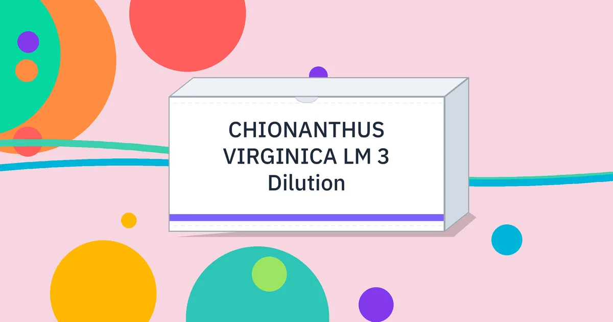 Symbolbild: Packung mit der Aufschrift CHIONANTHUS VIRGINICA LM 3 Dilution (PZN 13443058) – Verfügbarkeit und Bezug in Apotheken in Frankfurt am Main