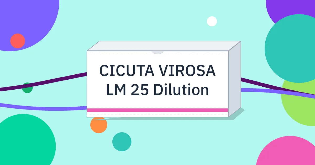 Symbolbild: Packung mit der Aufschrift CICUTA VIROSA LM 25 Dilution (PZN 12818823) – Verfügbarkeit und Bezug in Apotheken in Frankfurt am Main