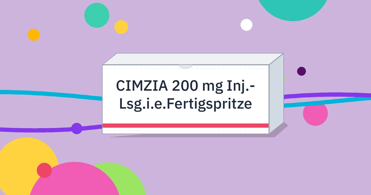 Symbolbild: Packung mit der Aufschrift CIMZIA 200 mg Inj.-Lsg.i.e.Fertigspritze (PZN 14445964) – Verfügbarkeit und Bezug in Apotheken in Frankfurt am Main