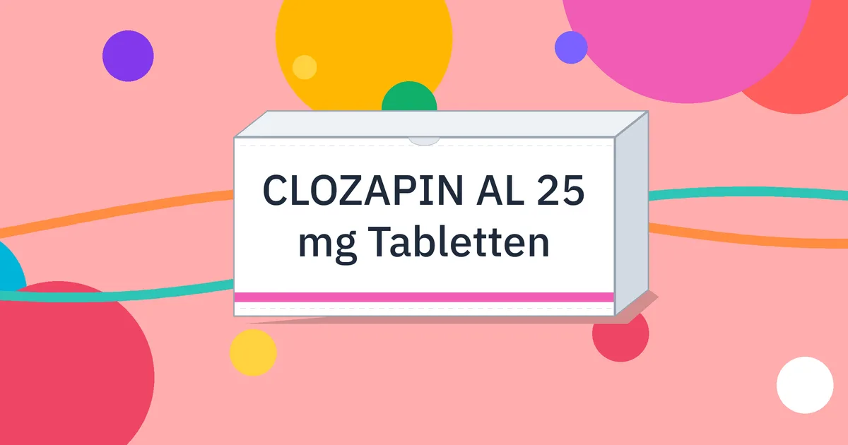 Symbolbild: Packung mit der Aufschrift CLOZAPIN AL 25 mg Tabletten (PZN 18239612) – Verfügbarkeit und Bezug in Apotheken in Frankfurt am Main