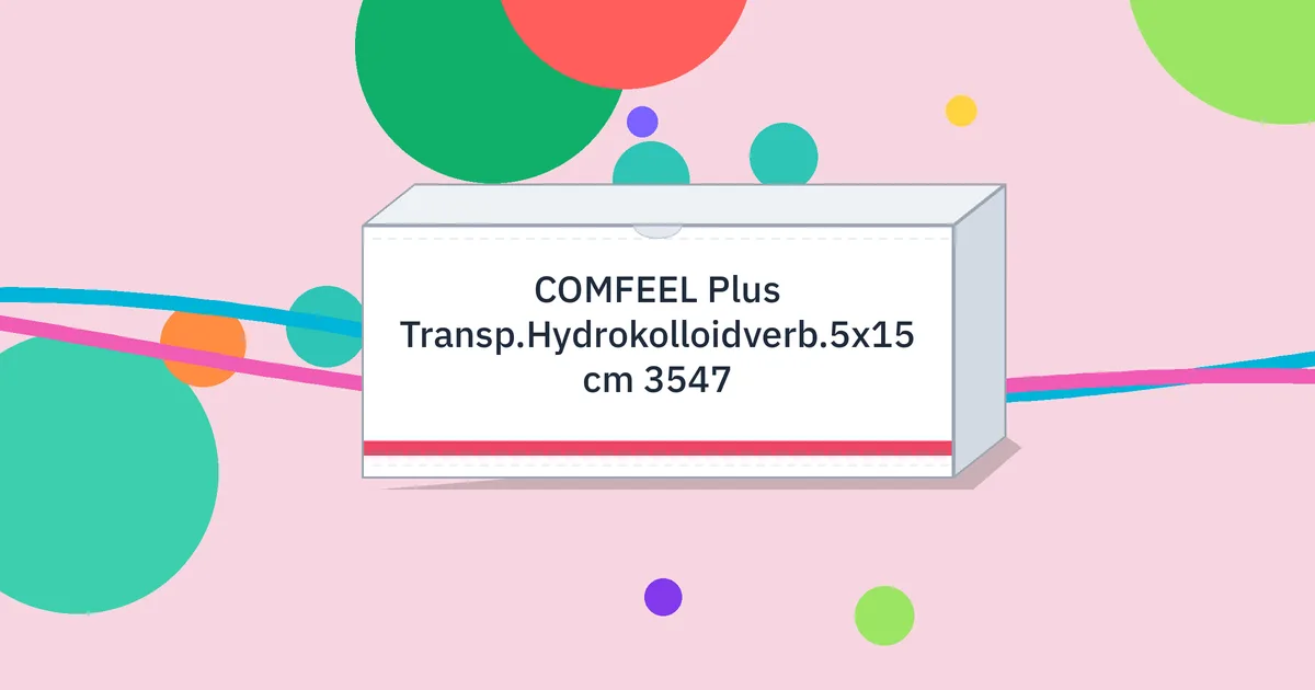 Symbolbild: Packung mit der Aufschrift COMFEEL Plus Transp.Hydrokolloidverb.5x15 cm 3547 (PZN 10122750) – Verfügbarkeit und Bezug in Apotheken in Frankfurt am Main