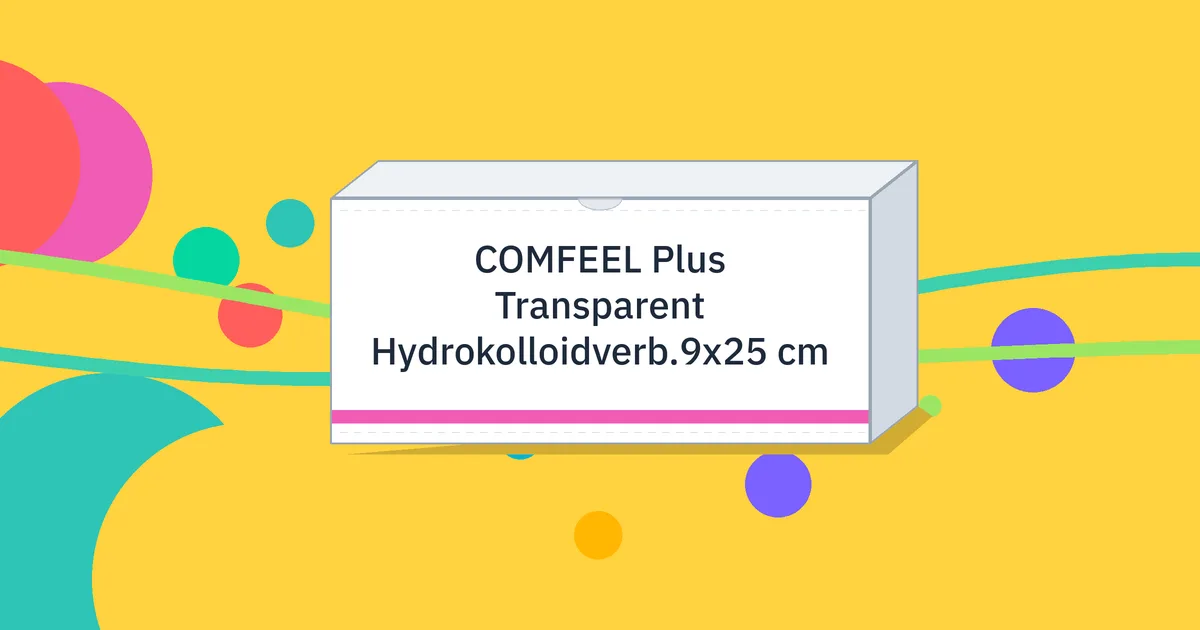 Symbolbild: Packung mit der Aufschrift COMFEEL Plus Transparent Hydrokolloidverb.9x25 cm (PZN 13343799) – Verfügbarkeit und Bezug in Apotheken in Frankfurt am Main