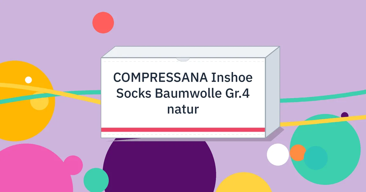 Symbolbild: Packung mit der Aufschrift COMPRESSANA Inshoe Socks Baumwolle Gr.4 natur (PZN 07217139) – Verfügbarkeit und Bezug in Apotheken in Frankfurt am Main
