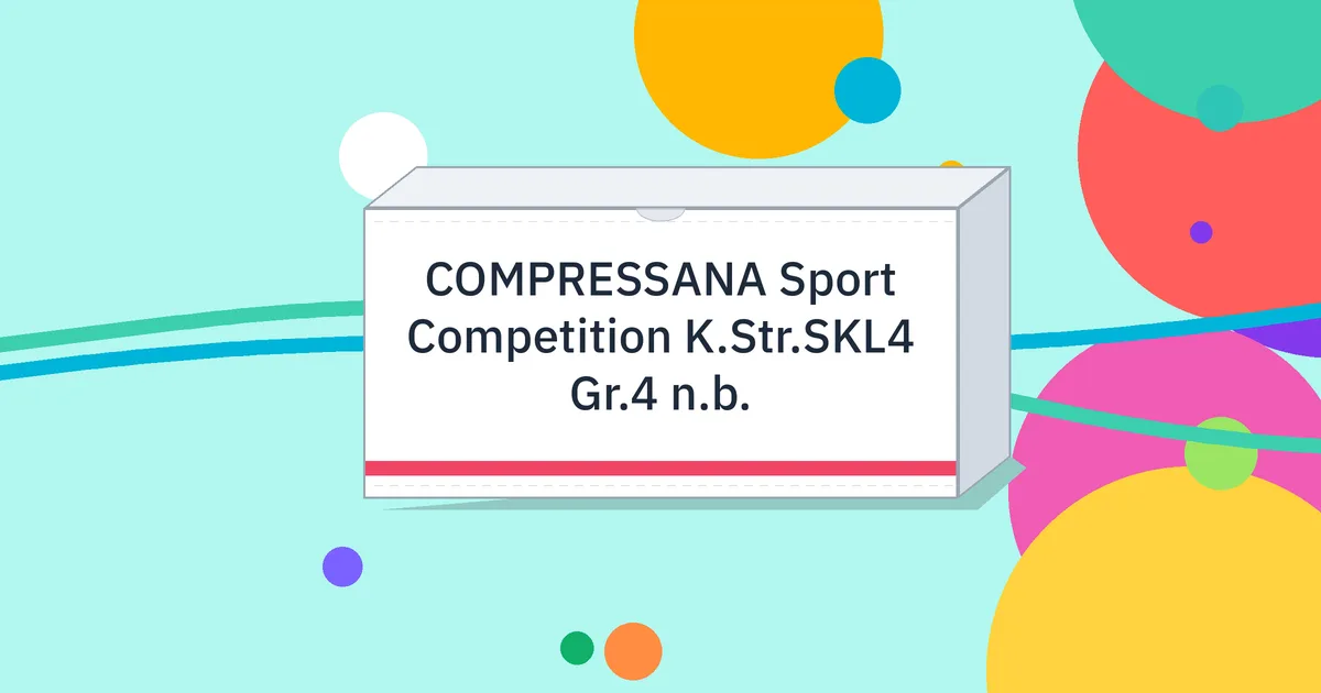 Symbolbild: Packung mit der Aufschrift COMPRESSANA Sport Competition K.Str.SKL4 Gr.4 n.b. (PZN 11218529) – Verfügbarkeit und Bezug in Apotheken in Frankfurt am Main