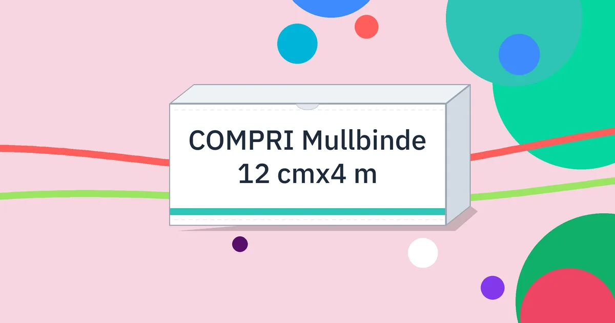Symbolbild: Packung mit der Aufschrift COMPRI Mullbinde 12 cmx4 m (PZN 04949706) – Verfügbarkeit und Bezug in Apotheken in Frankfurt am Main