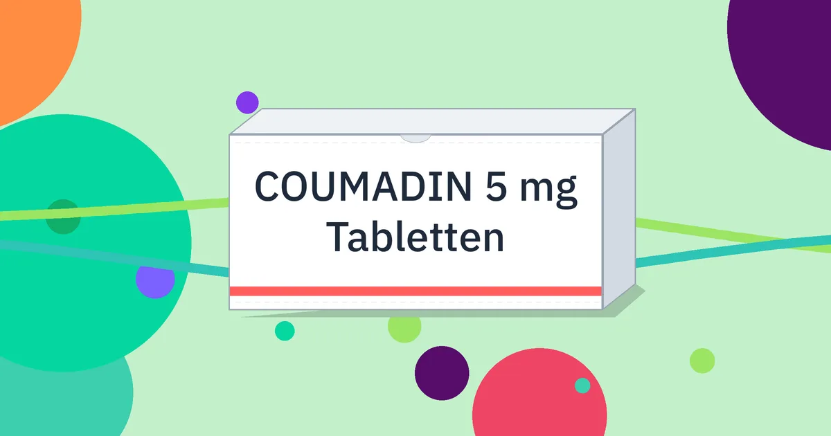 Symbolbild: Packung mit der Aufschrift COUMADIN 5 mg Tabletten (PZN 00245546) – Verfügbarkeit und Bezug in Apotheken in Frankfurt am Main