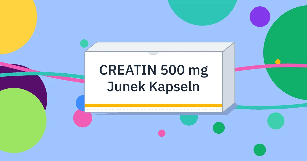 Symbolbild: Packung mit der Aufschrift CREATIN 500 mg Junek Kapseln (PZN 09325264) – Verfügbarkeit und Bezug in Apotheken in Frankfurt am Main