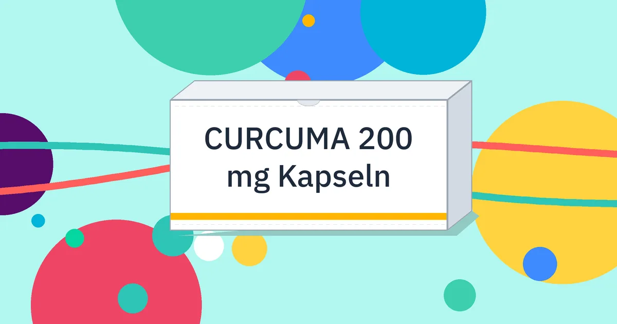 Symbolbild: Packung mit der Aufschrift CURCUMA 200 mg Kapseln (PZN 03175668) – Verfügbarkeit und Bezug in Apotheken in Frankfurt am Main