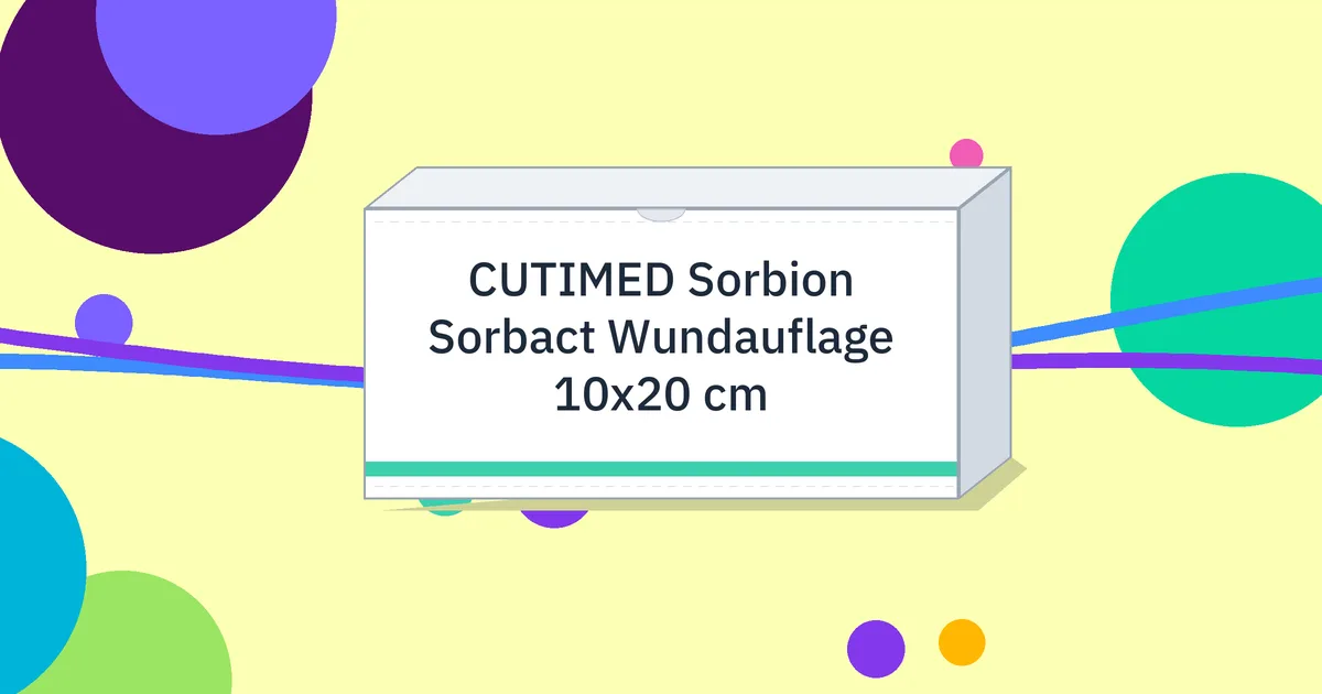Symbolbild: Packung mit der Aufschrift CUTIMED Sorbion Sorbact Wundauflage 10x20 cm (PZN 16789001) – Verfügbarkeit und Bezug in Apotheken in Frankfurt am Main