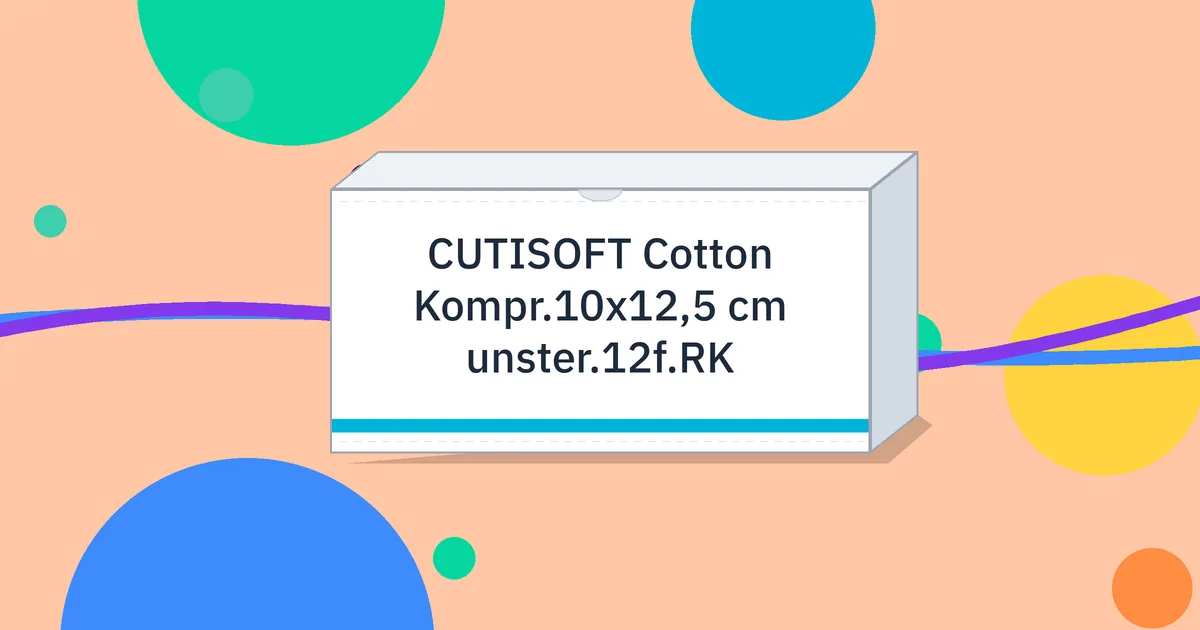 Symbolbild: Packung mit der Aufschrift CUTISOFT Cotton Kompr.10x12,5 cm unster.12f.RK (PZN 03897491) – Verfügbarkeit und Bezug in Apotheken in Frankfurt am Main