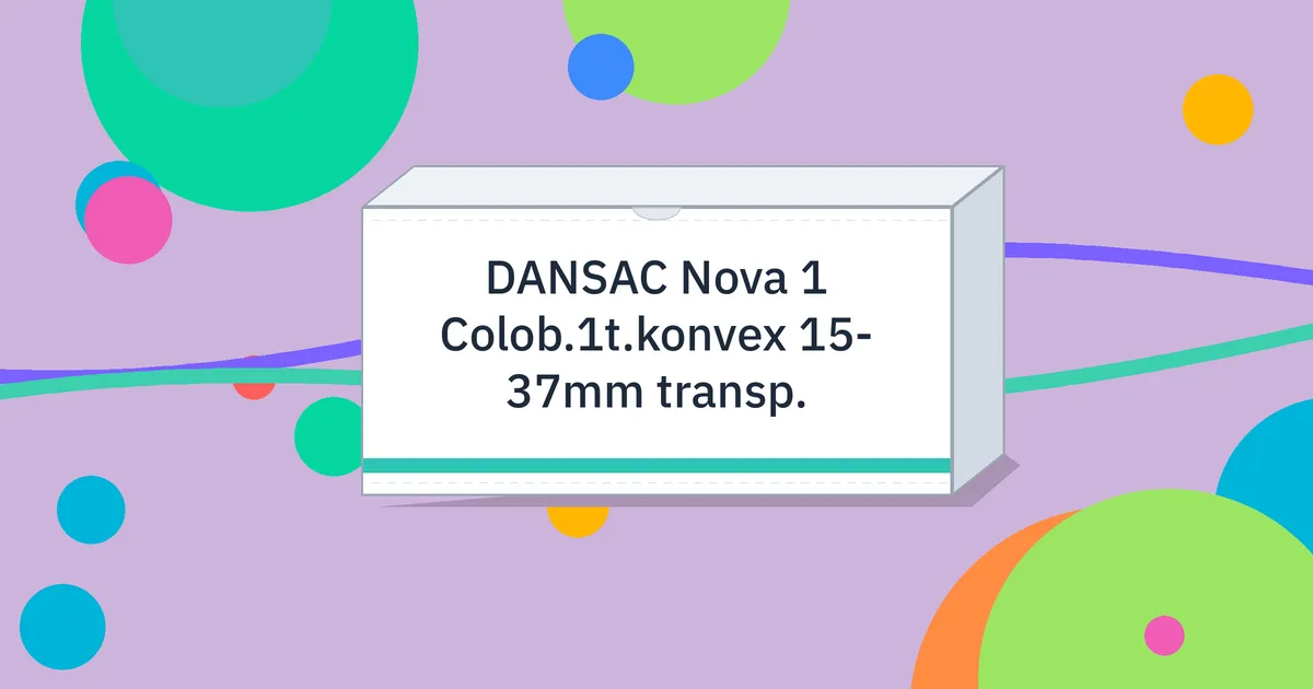 Symbolbild: Packung mit der Aufschrift DANSAC Nova 1 Colob.1t.konvex 15-37mm transp. (PZN 03755288) – Verfügbarkeit und Bezug in Apotheken in Frankfurt am Main