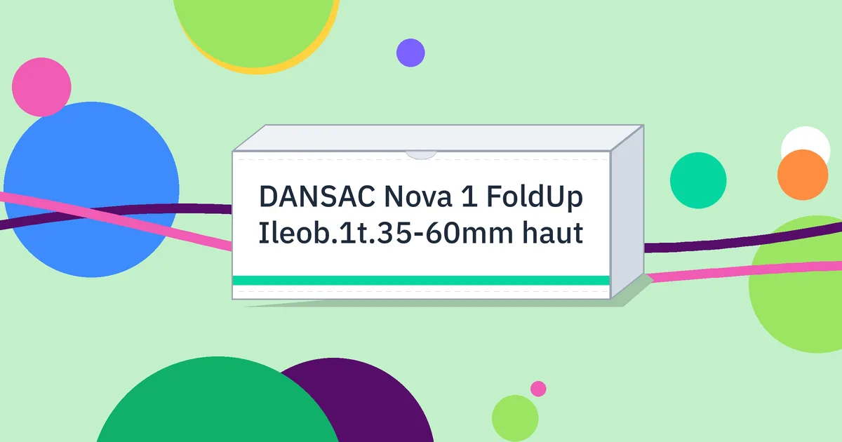 Symbolbild: Packung mit der Aufschrift DANSAC Nova 1 FoldUp Ileob.1t.35-60mm haut (PZN 04144233) – Verfügbarkeit und Bezug in Apotheken in Frankfurt am Main