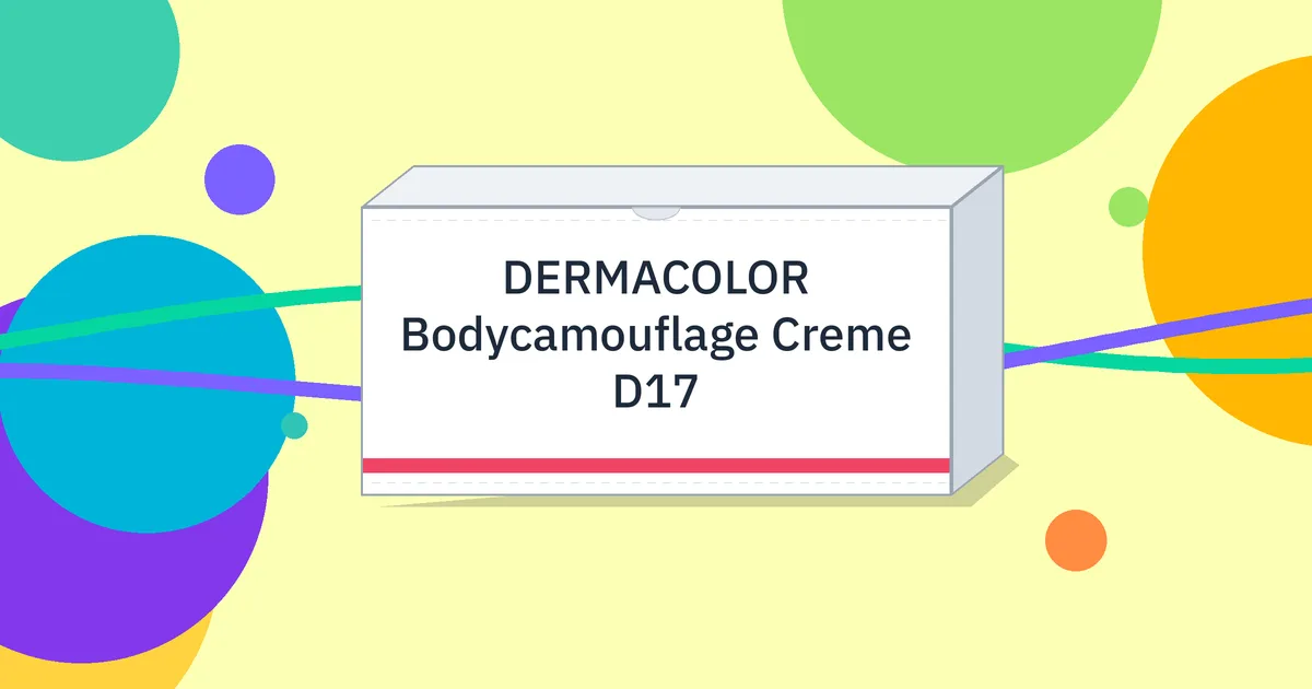 Symbolbild: Packung mit der Aufschrift DERMACOLOR Bodycamouflage Creme D17 (PZN 15818114) – Verfügbarkeit und Bezug in Apotheken in Frankfurt am Main