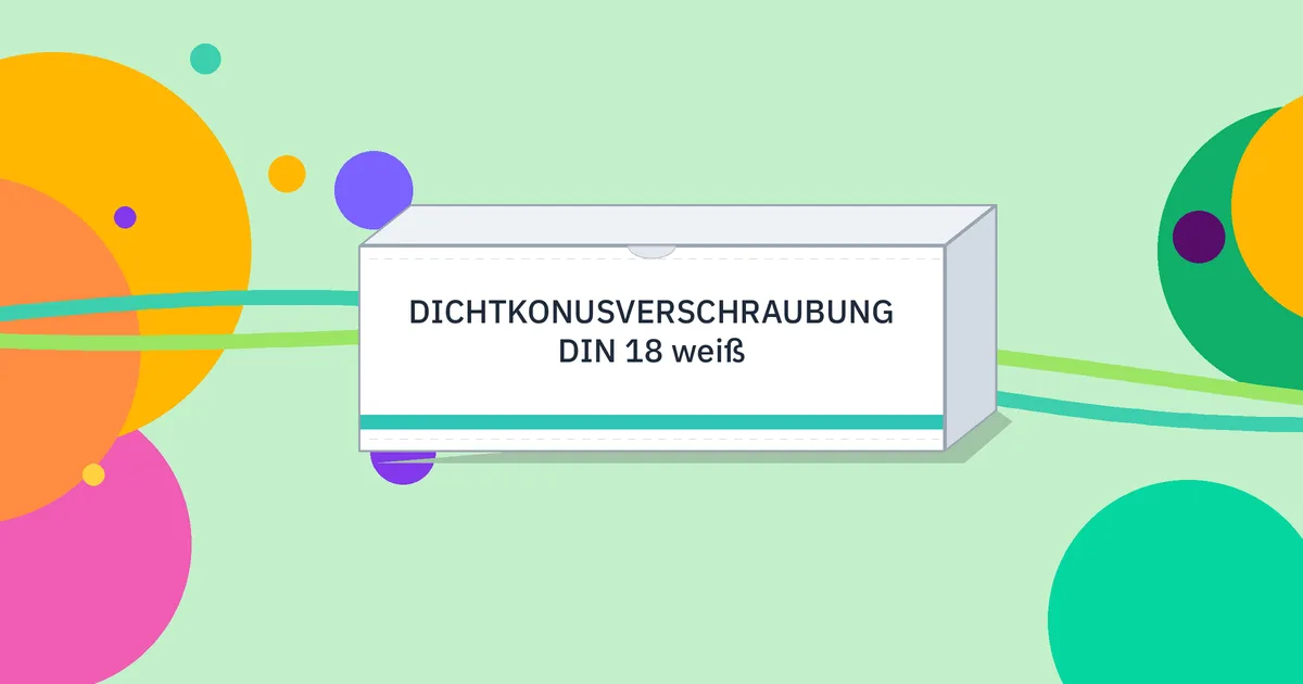 Symbolbild: Packung mit der Aufschrift DICHTKONUSVERSCHRAUBUNG DIN 18 weiß (PZN 18404181) – Verfügbarkeit und Bezug in Apotheken in Frankfurt am Main