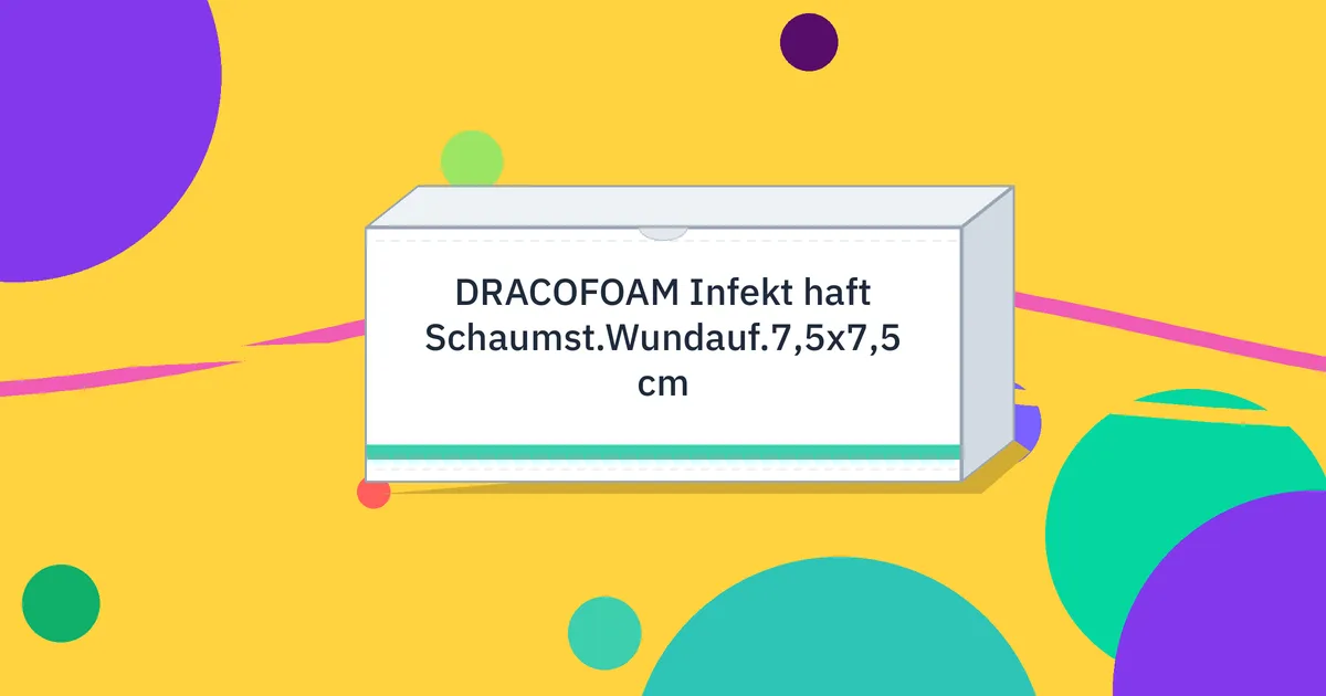 Symbolbild: Packung mit der Aufschrift DRACOFOAM Infekt haft Schaumst.Wundauf.7,5x7,5 cm (PZN 07730635) – Verfügbarkeit und Bezug in Apotheken in Frankfurt am Main
