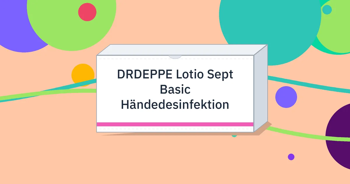 Symbolbild: Packung mit der Aufschrift DRDEPPE Lotio Sept Basic Händedesinfektion (PZN 18311551) – Verfügbarkeit und Bezug in Apotheken in Frankfurt am Main