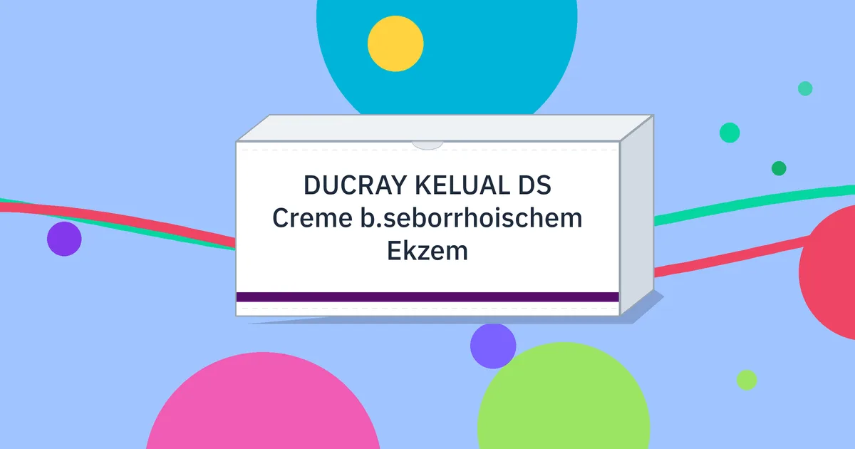 Symbolbild: Packung mit der Aufschrift DUCRAY KELUAL DS Creme b.seborrhoischem Ekzem (PZN 04947340) – Verfügbarkeit und Bezug in Apotheken in Frankfurt am Main