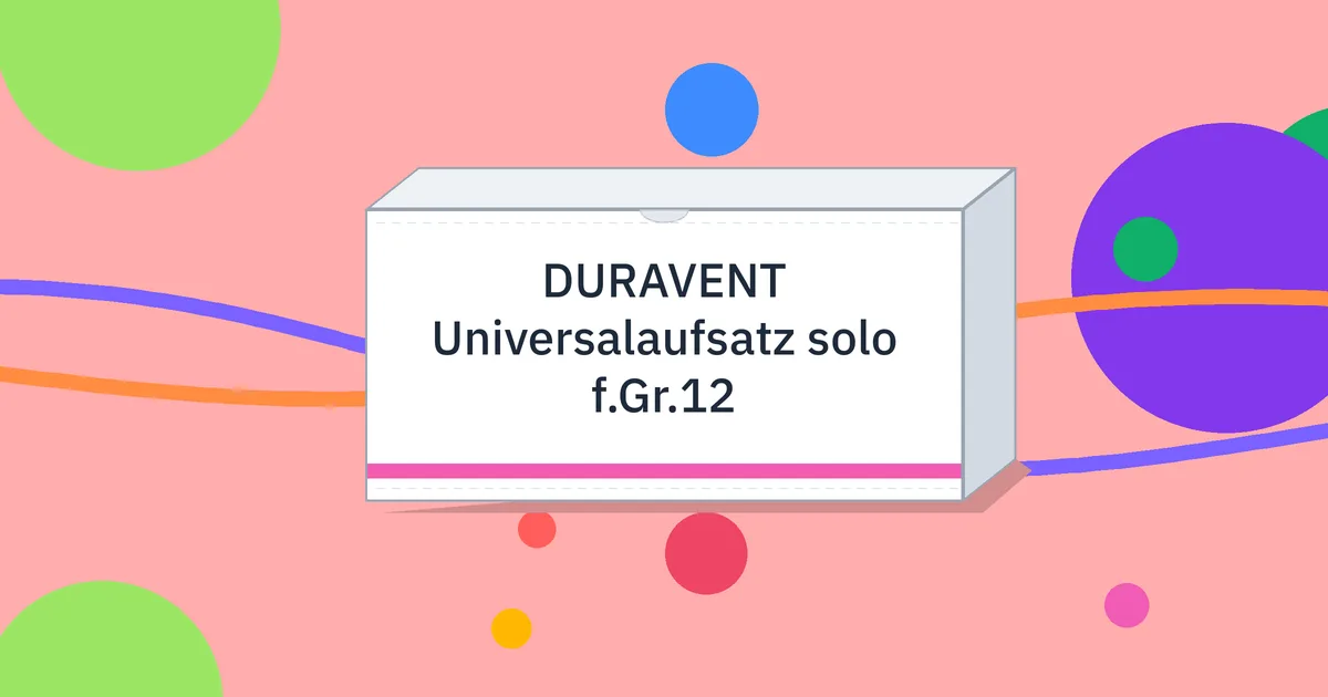 Symbolbild: Packung mit der Aufschrift DURAVENT Universalaufsatz solo f.Gr.12 (PZN 02066061) – Verfügbarkeit und Bezug in Apotheken in Frankfurt am Main