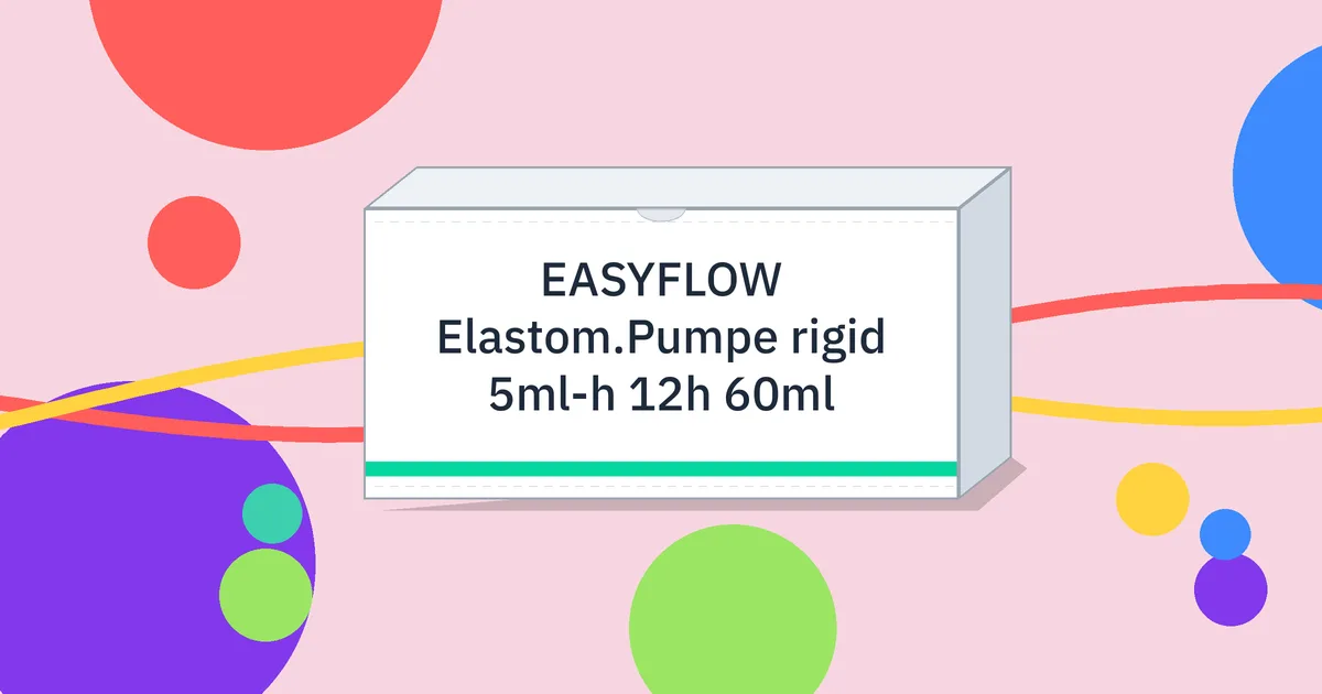 Symbolbild: Packung mit der Aufschrift EASYFLOW Elastom.Pumpe rigid 5ml-h 12h 60ml (PZN 19262518) – Verfügbarkeit und Bezug in Apotheken in Frankfurt am Main