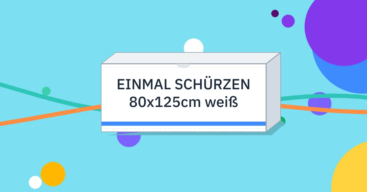 Symbolbild: Packung mit der Aufschrift EINMAL SCHÜRZEN 80x125cm weiß (PZN 09330294) – Verfügbarkeit und Bezug in Apotheken in Frankfurt am Main