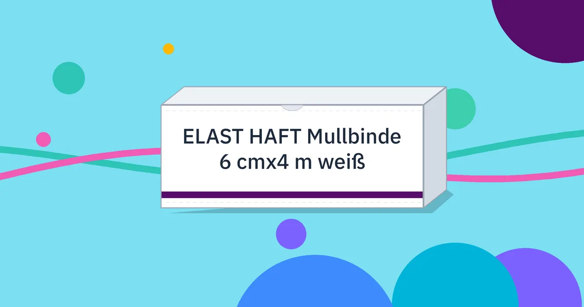 Symbolbild: Packung mit der Aufschrift ELAST HAFT Mullbinde 6 cmx4 m weiß (PZN 10810042) – Verfügbarkeit und Bezug in Apotheken in Frankfurt am Main