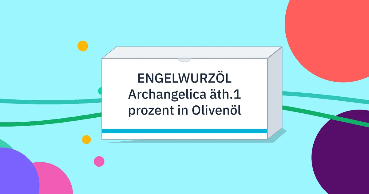 Symbolbild: Packung mit der Aufschrift ENGELWURZÖL Archangelica äth.1 prozent in Olivenöl (PZN 02461923) – Verfügbarkeit und Bezug in Apotheken in Frankfurt am Main