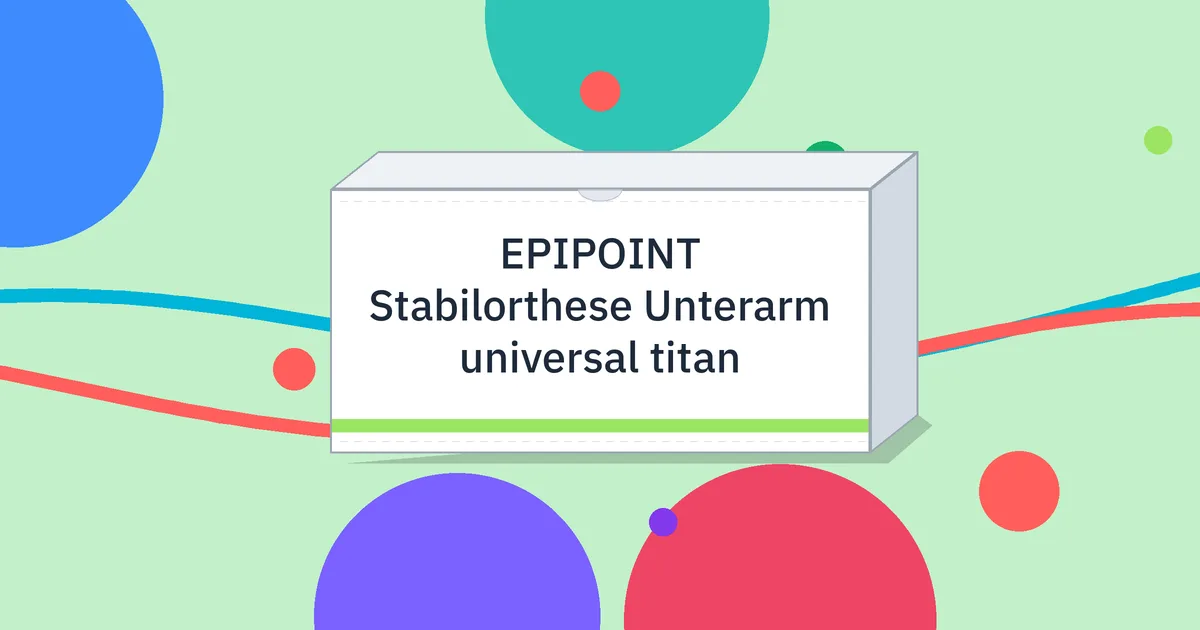 Symbolbild: Packung mit der Aufschrift EPIPOINT Stabilorthese Unterarm universal titan (PZN 01286547) – Verfügbarkeit und Bezug in Apotheken in Frankfurt am Main