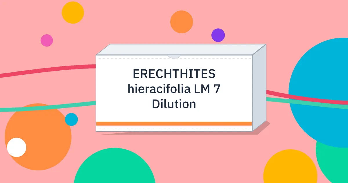 Symbolbild: Packung mit der Aufschrift ERECHTHITES hieracifolia LM 7 Dilution (PZN 13474283) – Verfügbarkeit und Bezug in Apotheken in Frankfurt am Main