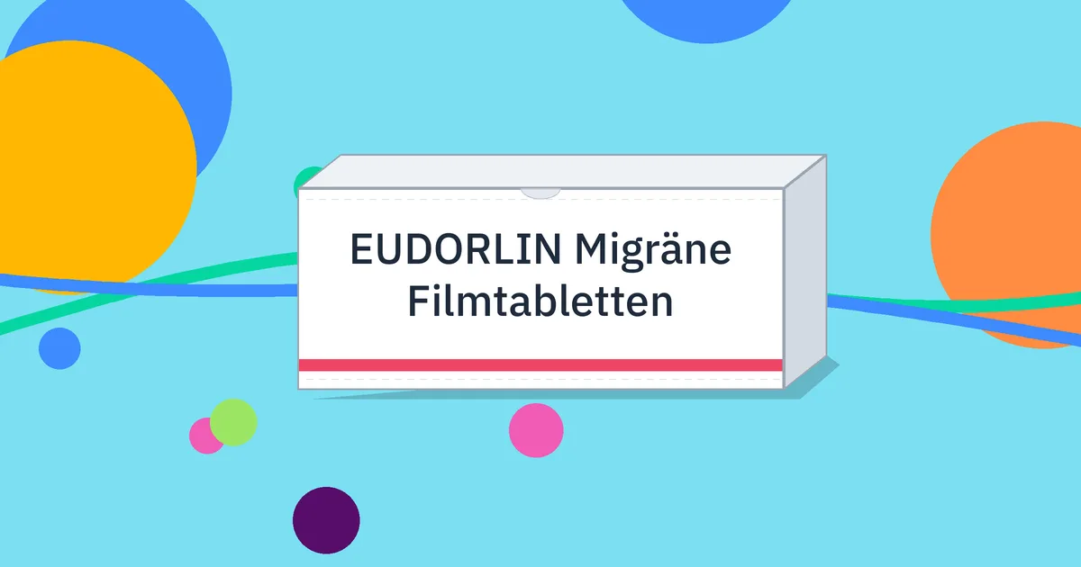 Symbolbild: Packung mit der Aufschrift EUDORLIN Migräne Filmtabletten (PZN 03063099) – Verfügbarkeit und Bezug in Apotheken in Frankfurt am Main