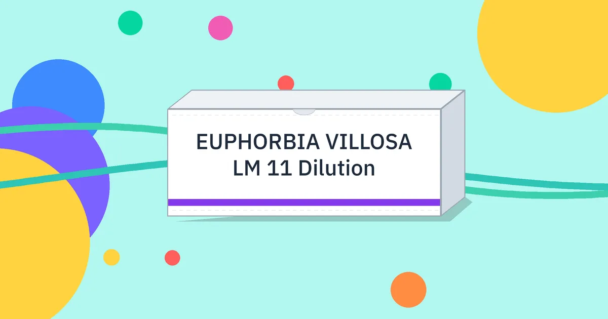 Symbolbild: Packung mit der Aufschrift EUPHORBIA VILLOSA LM 11 Dilution (PZN 13482727) – Verfügbarkeit und Bezug in Apotheken in Frankfurt am Main