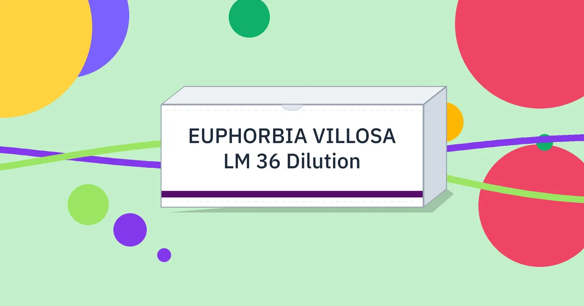 Symbolbild: Packung mit der Aufschrift EUPHORBIA VILLOSA LM 36 Dilution (PZN 13482957) – Verfügbarkeit und Bezug in Apotheken in Frankfurt am Main