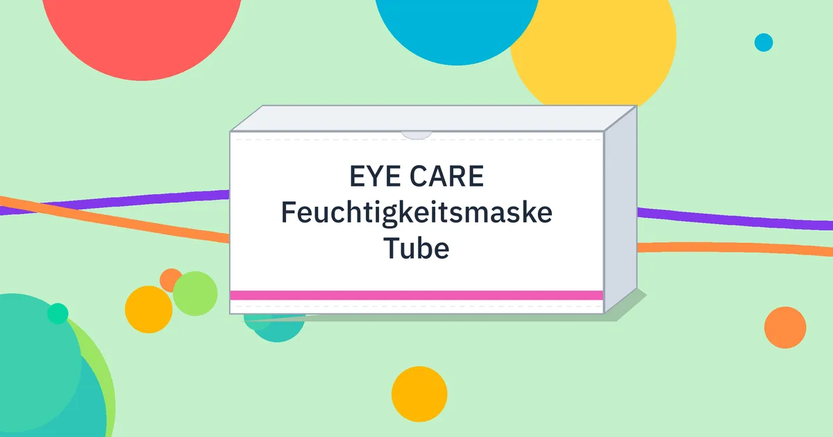 Symbolbild: Packung mit der Aufschrift EYE CARE Feuchtigkeitsmaske Tube (PZN 01452282) – Verfügbarkeit und Bezug in Apotheken in Frankfurt am Main