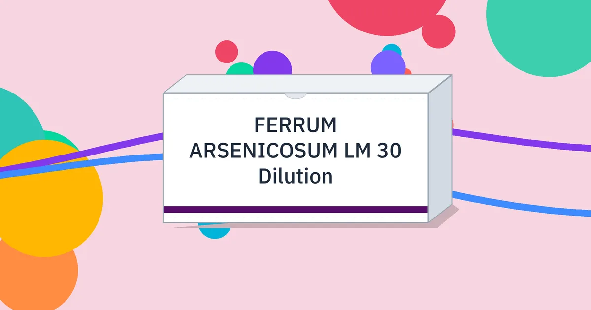 Symbolbild: Packung mit der Aufschrift FERRUM ARSENICOSUM LM 30 Dilution (PZN 08807216) – Verfügbarkeit und Bezug in Apotheken in Frankfurt am Main