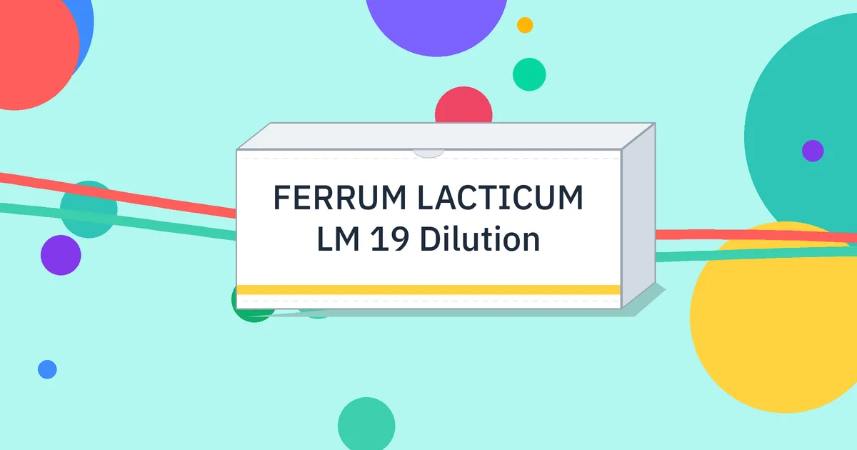 Symbolbild: Packung mit der Aufschrift FERRUM LACTICUM LM 19 Dilution (PZN 12849479) – Verfügbarkeit und Bezug in Apotheken in Frankfurt am Main
