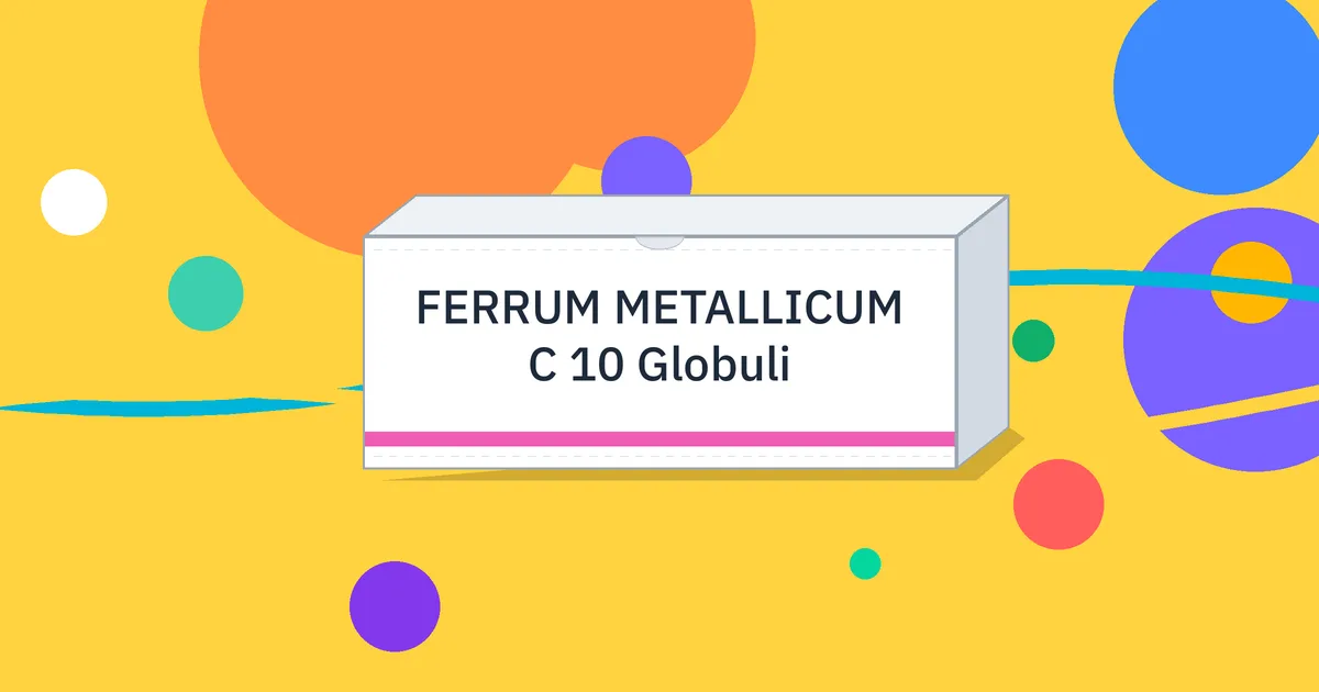 Symbolbild: Packung mit der Aufschrift FERRUM METALLICUM C 10 Globuli (PZN 07167855) – Verfügbarkeit und Bezug in Apotheken in Frankfurt am Main