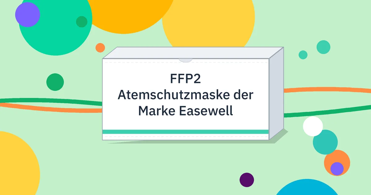 Symbolbild: Packung mit der Aufschrift FFP2 Atemschutzmaske der Marke Easewell (PZN 17200364) – Verfügbarkeit und Bezug in Apotheken in Frankfurt am Main