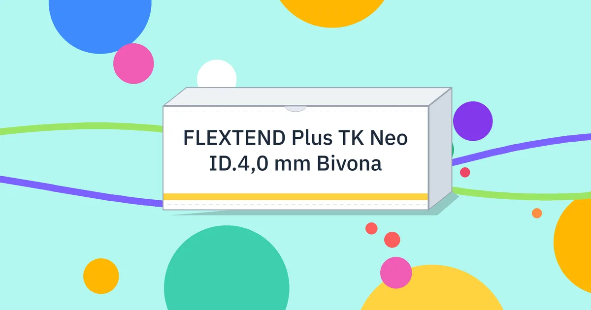Symbolbild: Packung mit der Aufschrift FLEXTEND Plus TK Neo ID.4,0 mm Bivona (PZN 02249413) – Verfügbarkeit und Bezug in Apotheken in Frankfurt am Main