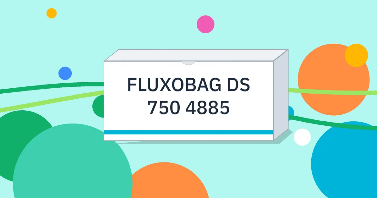 Symbolbild: Packung mit der Aufschrift FLUXOBAG DS 750 4885 (PZN 05362386) – Verfügbarkeit und Bezug in Apotheken in Frankfurt am Main