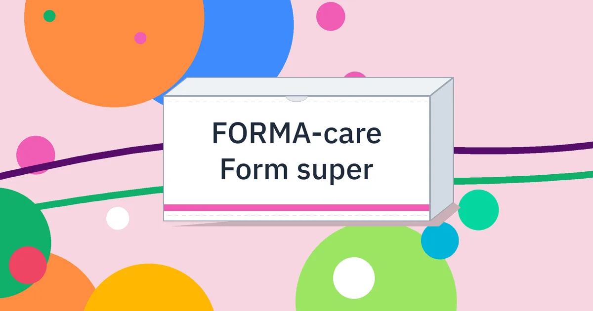 Symbolbild: Packung mit der Aufschrift FORMA-care Form super (PZN 08450464) – Verfügbarkeit und Bezug in Apotheken in Frankfurt am Main