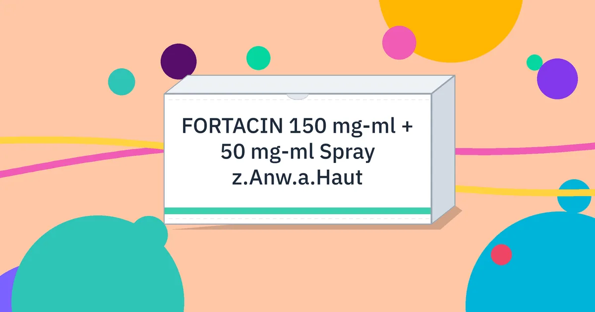 Symbolbild: Packung mit der Aufschrift FORTACIN 150 mg-ml + 50 mg-ml Spray z.Anw.a.Haut (PZN 16829031) – Verfügbarkeit und Bezug in Apotheken in Frankfurt am Main